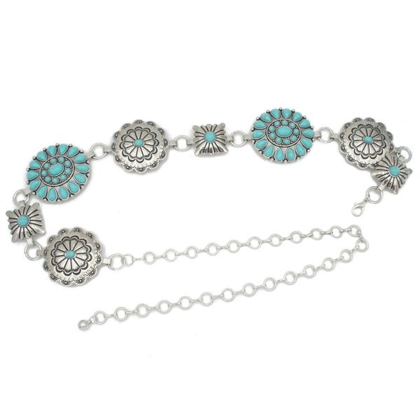 Turquoise Waves Chain Belt – Embellish